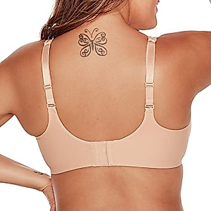Bali Women's One Smooth U Ultra Light Illusion Neckline Underwire Bra, Nude,34D