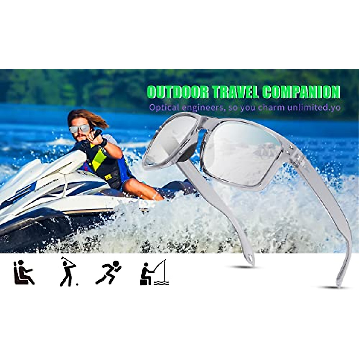 FEISEDY Classic Polarized Square Sunglasses Men Women UV Protection Sun Glasses Cycling Driving Sports Glasses B2234