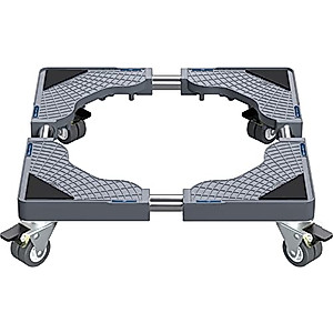 Lufia Furniture Dolly, Indoor Plant Stand, Mini Fridge Stand with 4 Locking Wheels, Adjustable Appliance Dolly Cart for Mini Fridge, Washing Machine, Refrigerator, Moving Cart, Roller Laundry Pedestal
