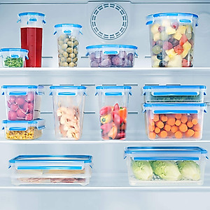 Emsa Food Container "Clip & Close" 55.79 fl. oz., Transparent/Blue