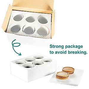 Succulent Pots 6 Pack, Laerjin 3 Inch Succulent Planters with Drainage and Bamboo Tray, Geometric Patterns Ceramic Small Pots for Baby Plants, Cactus, Herbs- Plants Not Included