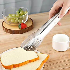 Devico Kitchen Tongs for Cooking, 2-Piece 12 inch 18/8 Stainless Steel Metal BBQ Grill Tongs with Lock