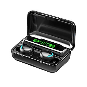 TWS BT 5.0 Wireless Earbuds Mini in-Ear Waterproof Sports Gaming Headset HiFi LED Display Earbuds with Charging Case F9-5