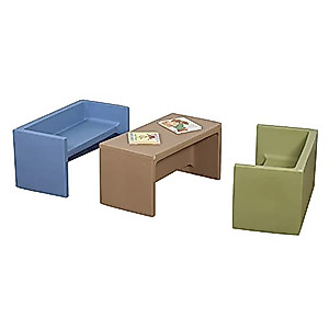 Children's Factory Adapta-Benches, Set-3, Woodland, CF910-073, Flexible Seating for Classroom, Preschool or Daycare, Indoor or Outdoor Toddler Chairs