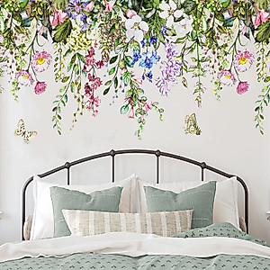 Sunflower Wall Decals Garden Butterfly Flower Wall Stickers Removable Peel and Stick Art Murals for Kids Room Nursery Classroom Living Room Bedroom Home Decoration (Sunflower)