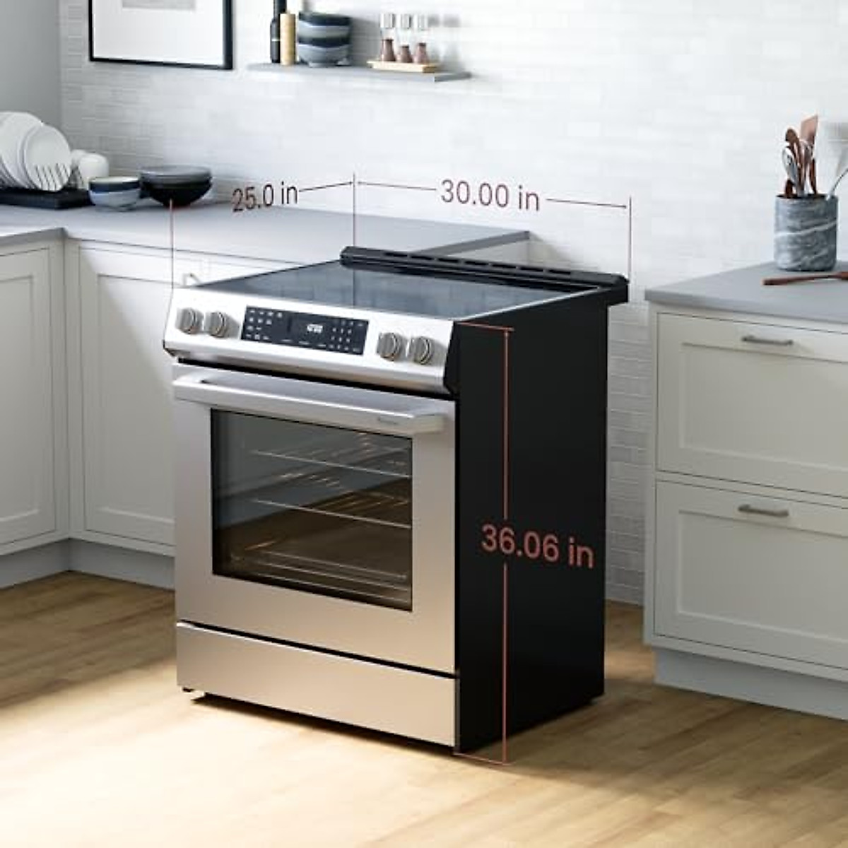 RANGAIRE RRI303GS 30" Range, 4 Induction Burners, 5.0 cu. Ft. Capacity, Freestanding Slide-in AirFry, True Convection Oven, Self Cleaning, Easy Reach Racks, Glass Touch, Stainless Steel