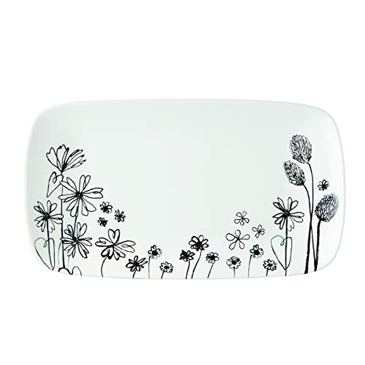 Kate Spade New York Garden Doodle Tray, 1.70 LB, White