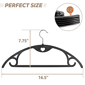 Plastic Hangers - Black Clothes Hangers No Shoulder Bumps & 360°Swivel Hook Thin Hangers Space Saving for Closet, Heavy Duty Adult Coat Hangers Non Slip Fit for Suits Pants Overcoats - 30 Pack