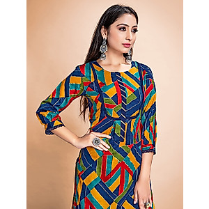 Indian Kurti for Womens With Palazzo | Rayon Printed Sarara Style Kurta Kurtis Tunic For Women
