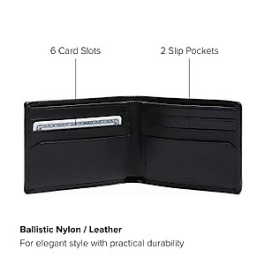 TUMI - Alpha Double Billfold - Ballistic Nylon Wallet - Secure, Durable Wallet - Hidden Card Pocket - 3.4" X 4.4" X 0.6" - Black
