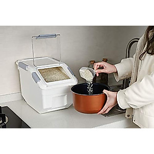 Grain Storage Container 20 lb (10 Liter) with Wheels Seal Locking Lid PP(Pack-2)