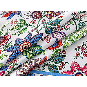 EHouseHome Indoor Outdoor Tablecloth Water Resistant Spill Proof Fabric Table Cover 60Inch Round,Botanical Garden