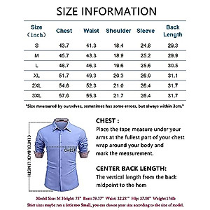 COOFANDY Men's Casual Button Down Shirt No Tuck Dress Shirt Long Sleeve Oxford Shirts Blue