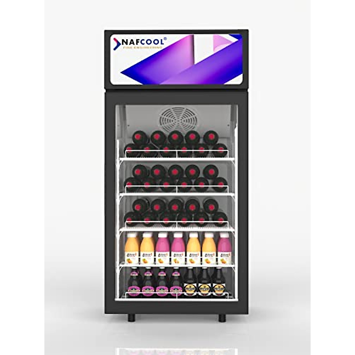 NAFCOOL Sub Zero Commercial Beverage Refrigerator Cooler, 3 Cu Ft Mini Small Undercounter Countertable Refrigerator Drink Display Fridge with Glass Door Home or Sale Used,ETL & NSF Approval, 20" Wide