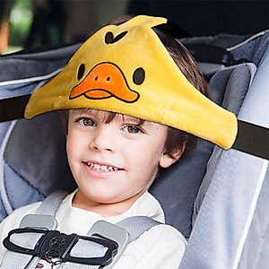 Baby Carseat Head Support Car Seat Head Band Strap Headrest Stroller Car Seat Sleeping Head Support for Toddler Child Children Kids Infant (Yellow)