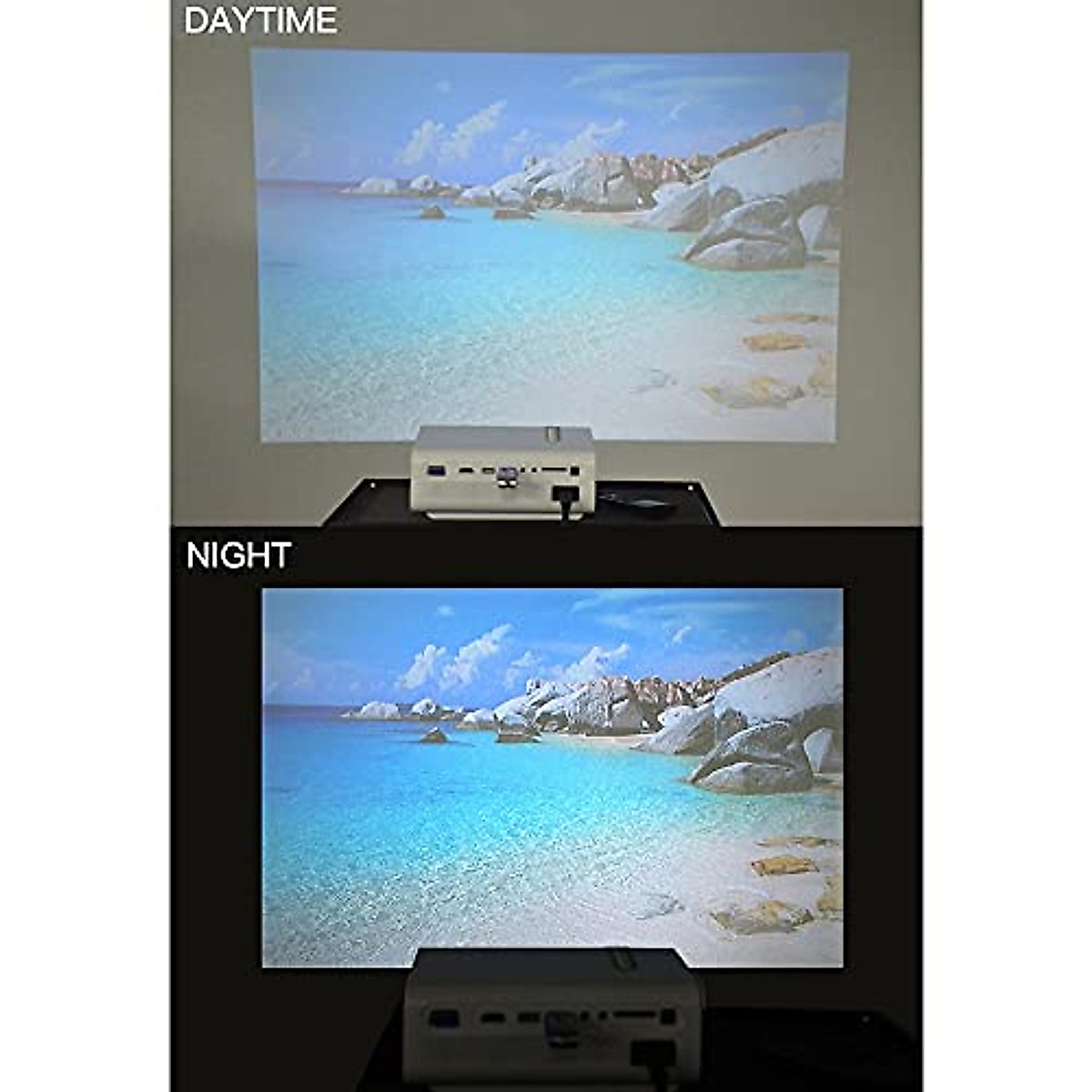 CXDTBH LED with USB 1080P Projector for Home Theater System YG530 Portable Movie Video Player ( Size : YG530 White )