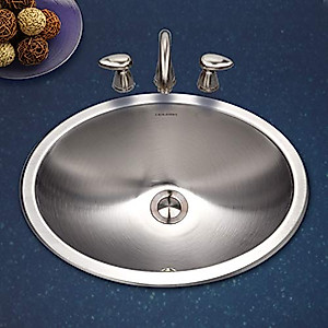 Houzer CHTO-1800-1 Opus Series Topmount Stainless Steel Oval Bowl Lavatory Sink with Overflow