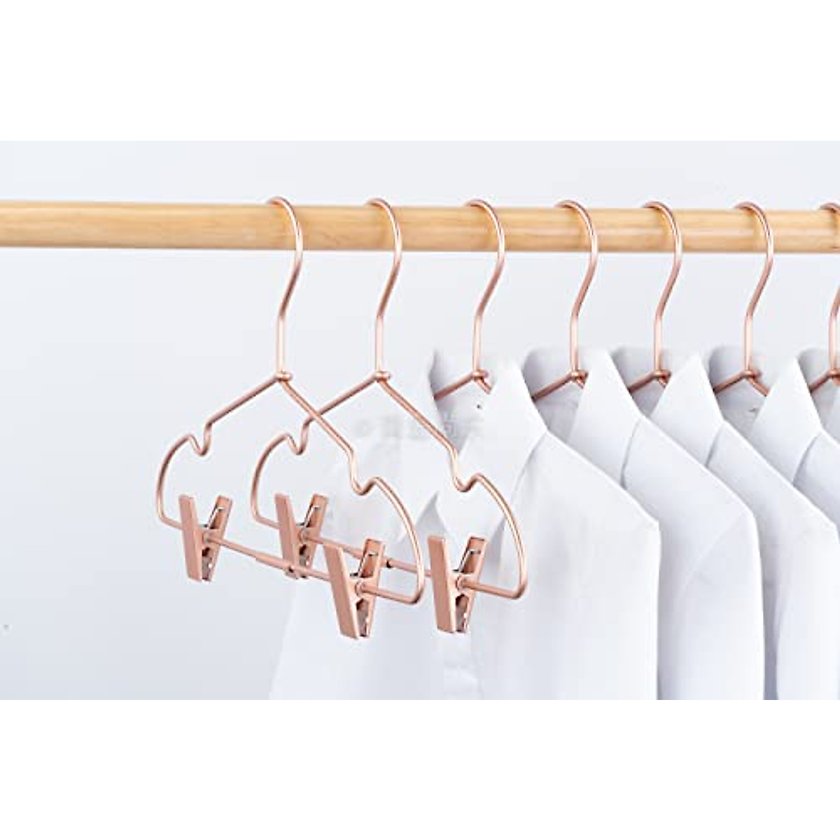Koobay Clothes Hangers for Baby Metal Hangers with Adjustable Clips, 10PACK, Heavy-Duty and Space-Saving for Pants,Skirts, Coat, Dress (10)