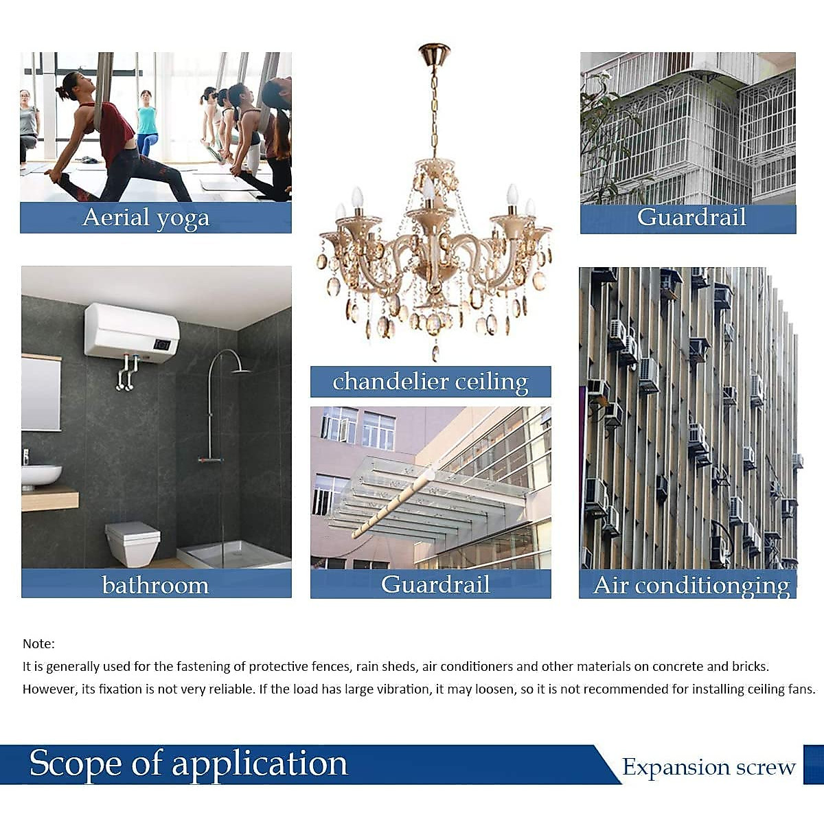 Expansion Screw, Stainless Steel Expansion Bolts, Screws, Screws, M6 Expansion Bolt - Expansion Screw Eye Bolt Anchor Bolts Concrete Screws Stainless Steel, Silver, M6x120-2pcs (Color : Silver)