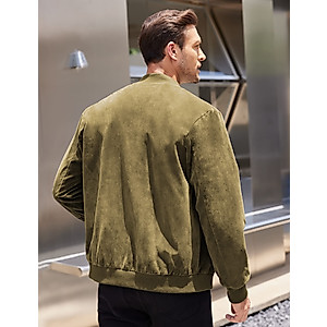 COOFANDY Mens Varsity Bomber Jacket Casual Lightweight Jackets Vintage Suede Coat