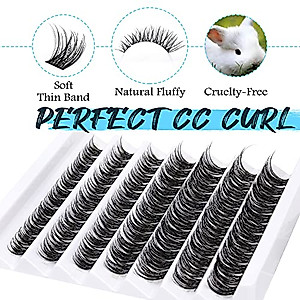 Lash Clusters DIY Eyelash Extensions Natural Individual Lashes CC Curl Eyelash Clusters 8-14mm DIY Lash Extension Clusters Wispy Volume Cluster Lashes by TOOCHUNAG