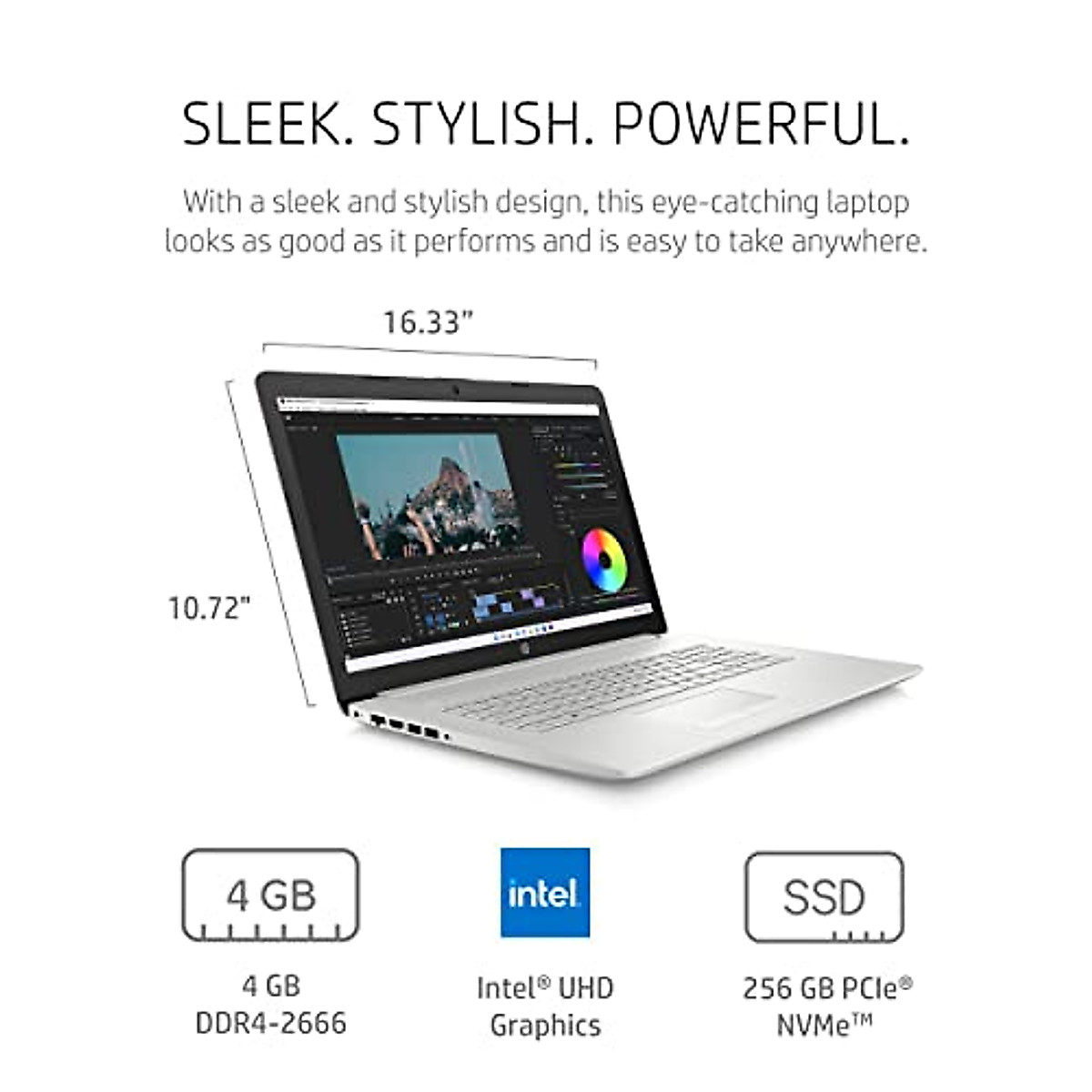 HP 17 Laptop PC, 11 Generation Intel Core, 4 GB RAM, 256 GB SSD, UHD Graphics, 17.3" HD+ Display, Windows 11 Home, Wi-Fi & Bluetooth Combo, 7 Ports, Long Battery Life, HD Webcam 17-by4025nr 2022