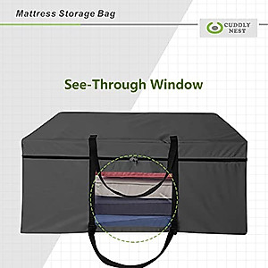 Cuddly Nest Folding Mattress Storage Bag - Heavy Duty Carry Case for Tri-Fold Guest Bed Mattress (Fits 4" Queen Mattress)