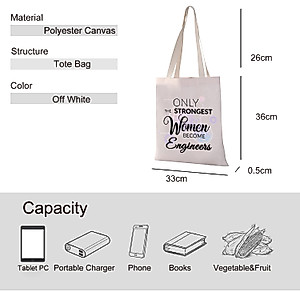 VAMSII Woman Engineer Gift Tote Bag Engineering Gifts for Women only the Strongest Women Become Engineers Gifts Shoulder Bag (Tote Bag)