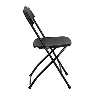 Ontario Furniture: Stackable Black Metal Folding Chair, 800-Pound Weight Capacity, Premium Steel Frame with Plastic Seat and Back