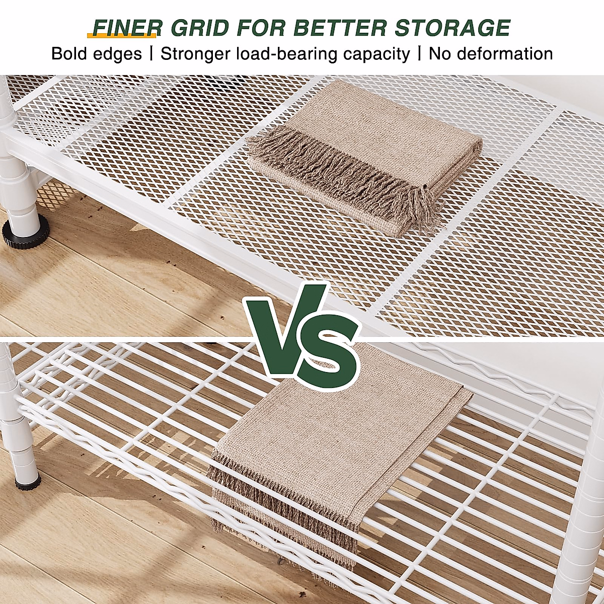 LEHOM G3 Garment Rack Heavy Duty Clothes Rack for Hanging Clothes, Freestanding Portable Wire Clothing Rack with Shelves, Adjustable Wardrobe Closet Rack, DIY Hanging Clothes Racks for Bedroom,White