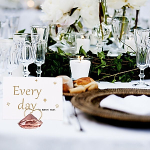 AiFanS Diamond Place Card Holders, Rose Gold Table Number Holders (12Pcs) - Elegant Acrylic Crystal-Like Design for Weddings and Events