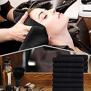 GREEN LIFESTYLE Black Bleach Proof Towels Bulk Sets 100% Cotton 16' X 25' Premium Spa Quality, Super Soft and Absorbent for Gym, Pool, Spa, Salon and Home 12 Pack