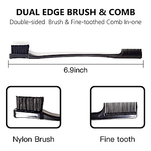 Goiple Edge Control Wax for Women - Strong Hold Non-Greasy Smoother with Brushes and Scarf, Strawberry Scent (4oz+0.7oz)