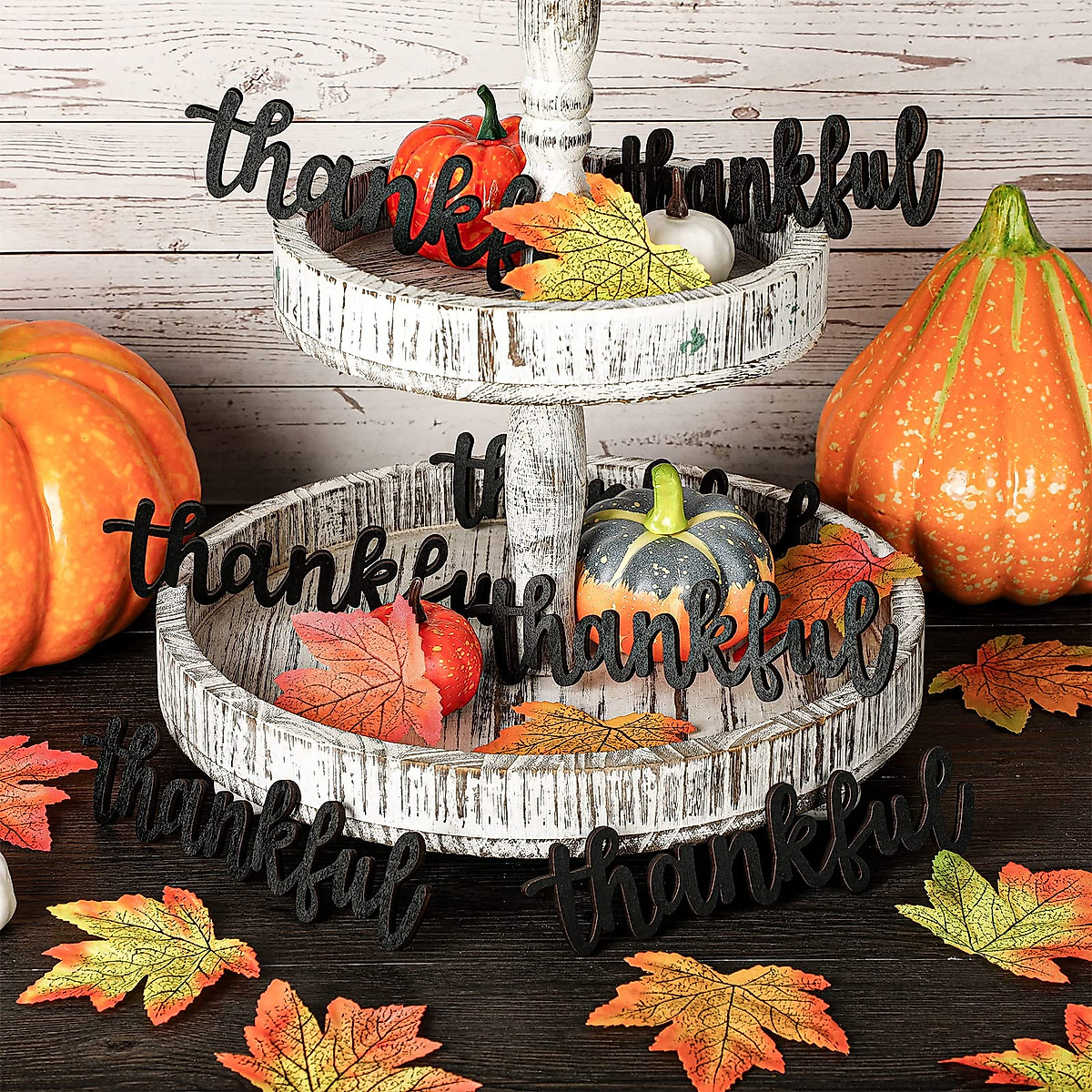 48 Pcs Thanksgiving Wood Cutout Cards Sign Maple Leaf Placemats Set 24 Rustic Place Cards Sign 24 Artificial Maple Leaves Fall Wedding Decor Thanksgiving Table Decor for Autumn Home Dinner Decorations