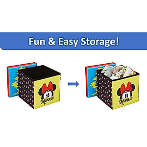 Disney Minnie Mouse Storage Ottoman, 15” Toy Box