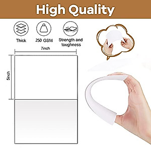 Goefun Blank Note Cards and Envelopes 5 x 7 Folded Cardstock and A7 Envelopes Self Seal 100 Pack for Invitations, Wedding, DIY Greeting Cards, Birthday