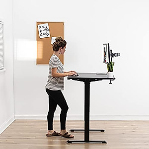 VIVO Universal 48 x 30 inch Solid One-Piece Table Top for Standard and Sit to Stand Height Adjustable Home and Office Desk Frames, Black, DESK-TOP48-30B