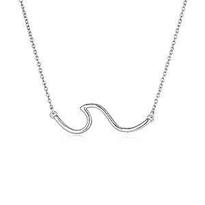 YFN Wave Necklace Sterling Silver Ocean Wave Choker Necklace Ocean Jewelry Beach Necklace for Women Gifts