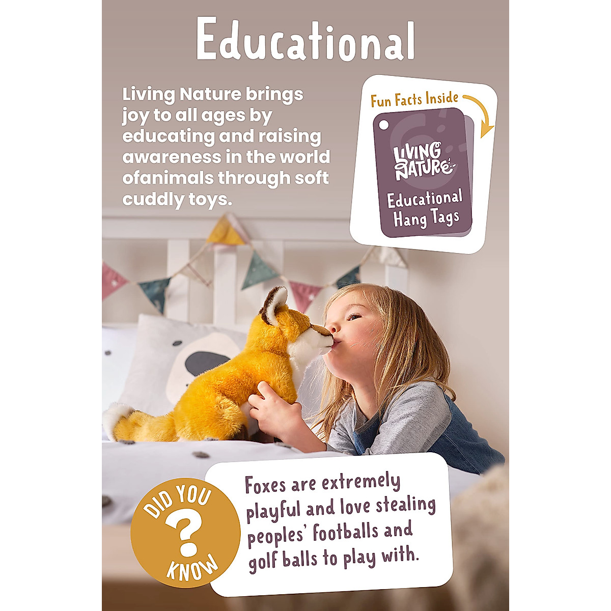 Living Nature German Sheperd Puppy Stuffed Animal | Fluffy Dog Animal | Soft Toy Gift for Kids | 6 inches