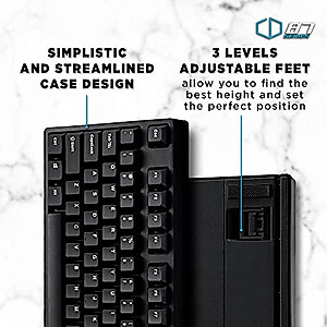 ikbc CD87 V2 Ergonomic Mechanical Keyboard with Cherry MX Red Switch for Windows and Mac, Tenkeyless Keyboard Upgraded with Mistel PBT Double Shot Keycaps for Desktop and Laptop, Solid Build Quality