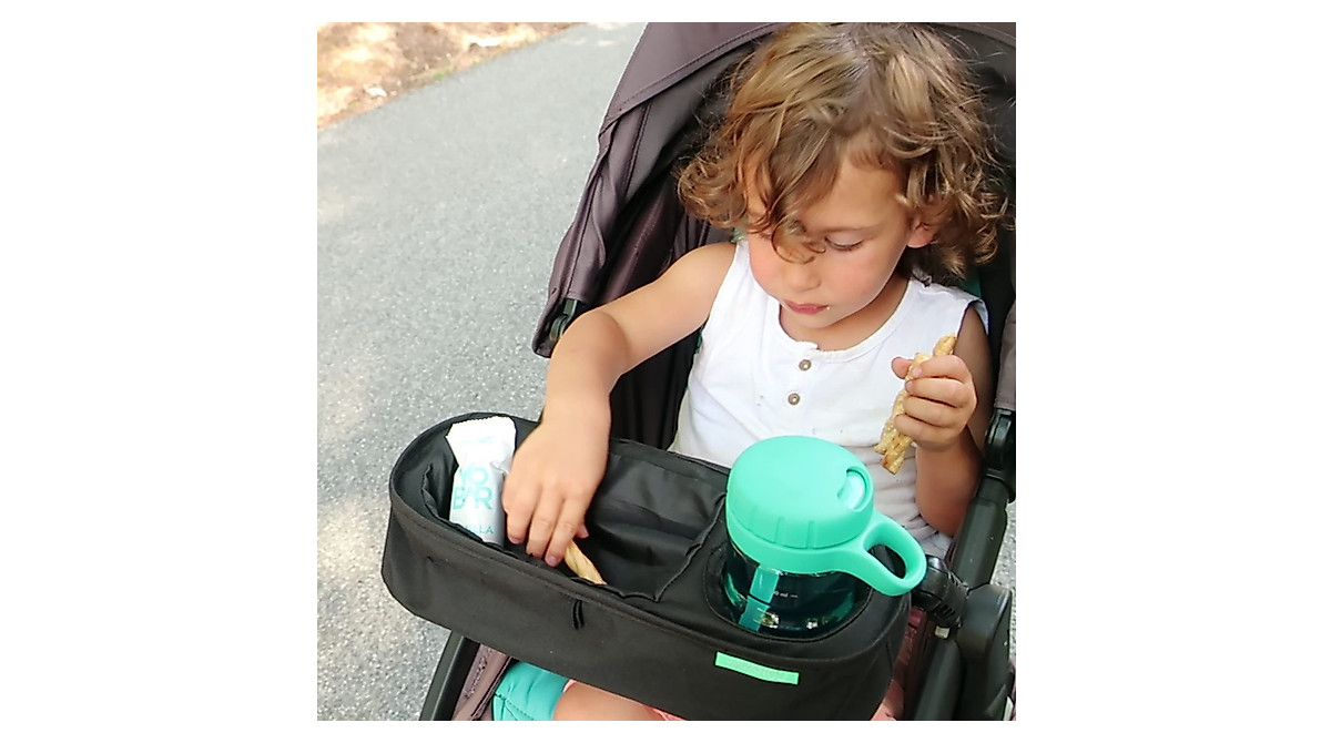 Universal Stroller Snack Tray with Insulated Cup Holder - Swanoo