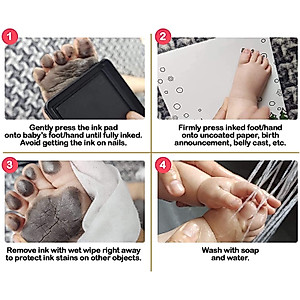 6pcs Reusable Ink Pad for Baby Handprints and Footprints Infant Hand Foot Stamp Pads Easy to Wash Off