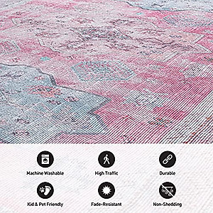 Rugshop Distressed Transitional Bohemian Stain Resistant Flat Weave Eco Friendly Premium Recycled Machine Washable Area Rug 2'1"x3' Multi