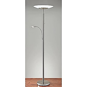 Adesso 5128-22 Stellar LED Combo Torchiere, 72 in., 24W/3W LED Combo, Brushed Steel Finish, 1 Floor Lamp