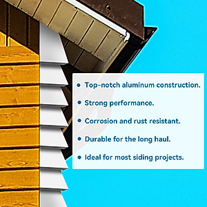 RMERVE 8 Pcs Aluminum Siding Corners Included Metal Nails 8 Inch Smooth Siding Aluminum Corner Trim Outside White Siding Corner Caps for Mobile Home House Exterior
