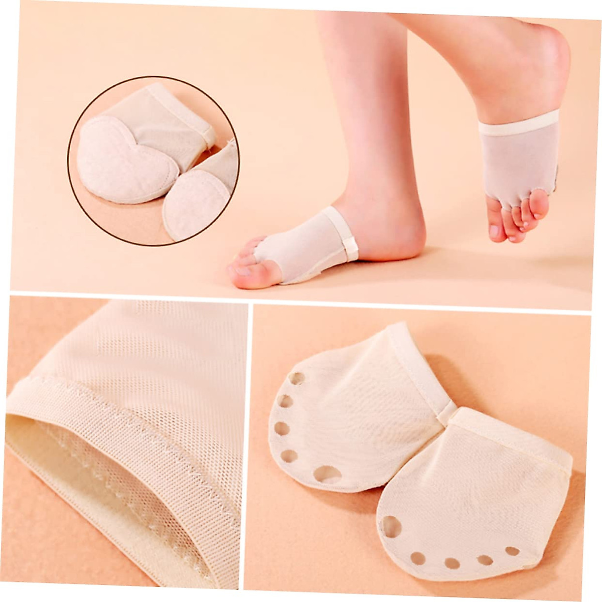 NOLITOY 3 Pairs Dance Shoes Half Sole Shoes Girls Ballet Shoes Women Briefs Underwear Dance Toe Thong Half Sole Ballet Shoes Toes Shoes Toe Shoes for Ballet Filling paw Floor mat Front pad