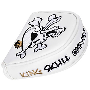 CNC GOLF King Skull White MALLET Putter Cover Headcover for Scotty Cameron Taylormade Odyssey 2ball