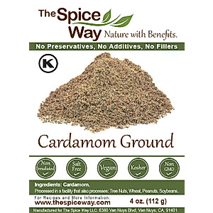 The Spice Way Cardamom Ground - (4 oz) Ground Green Decorticated Cardamom Kosher by OK