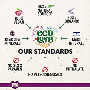 ecoLove - Natural Conditioner for Dry Damaged Hair and Color Treated Hair - With Natural Lavender Extract - No SLS or Parabens - Vegan and Cruelty-Free, 17.6 oz.