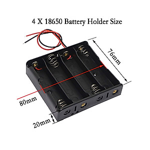 PNGKNYOCN 18650 Battery Clip, 4 Slots 3.7V DIY Battery Storage Box in Series Plastic Batteries Case YOUCHENG for 18650 Battery with Connect Lead(4-Pack)